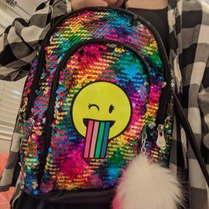 Justice | Accessories | Rainbow Sequin Emoji Mini Backpack | Poshmark